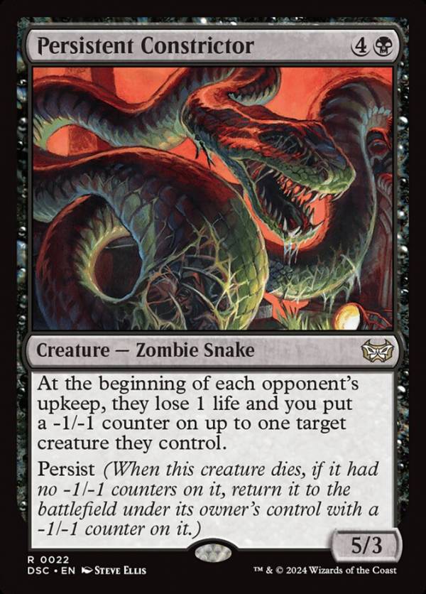 Persistent Constrictor: La Serpiente De Duskmourn Que Se Dispara Por Los Contadores -1/-1.
